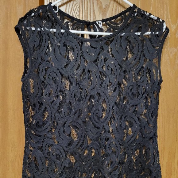 Tops | Nice Lace Type Design Overlay Top | Poshmark